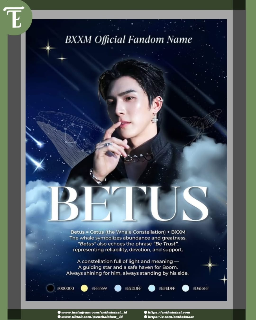 Welcome 'BETUS'! Aktor Boom Raveewit Resmi Rilis Nama Fandom Solo Miliknya